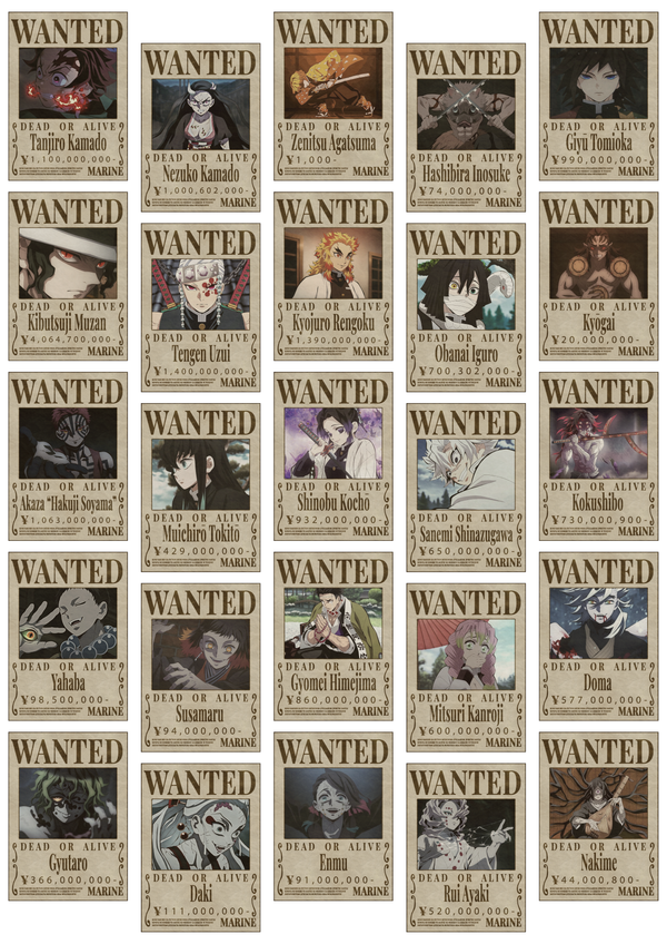 Demon Slayer Wanted Posters – Craftsingh