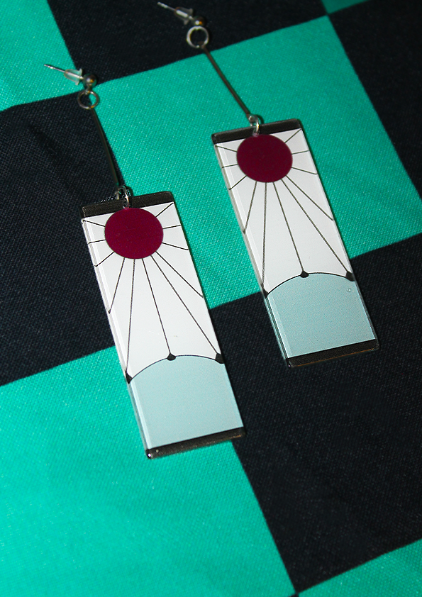 Demon Slayer Tanjiro Hanafuda Piercing Earrings – Craftsingh